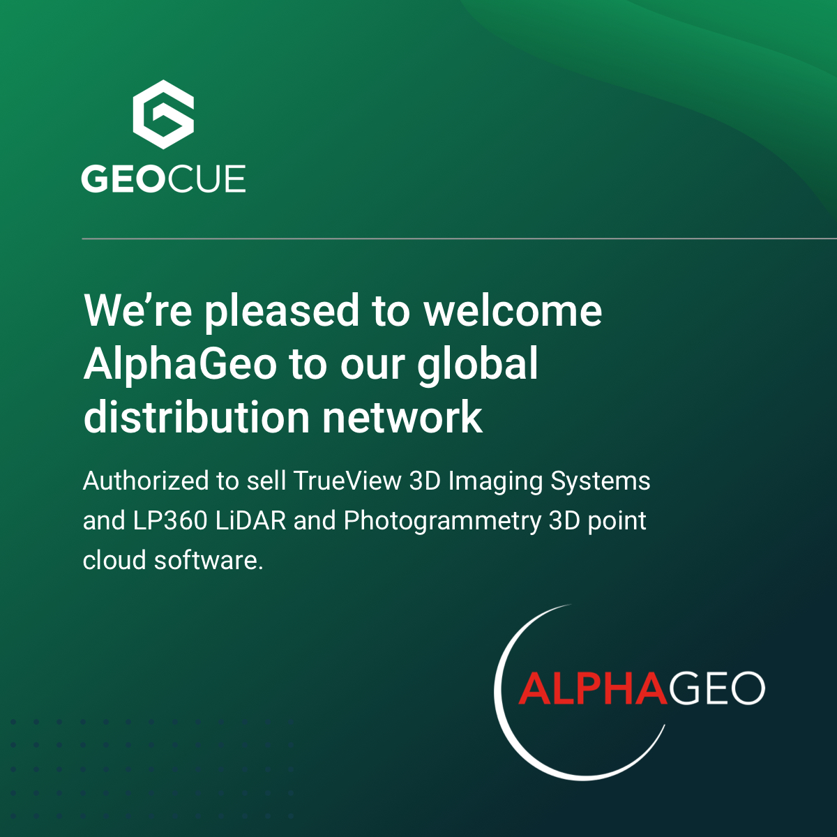 AlphaGeo Joins the GeoCue Global Distribution Network